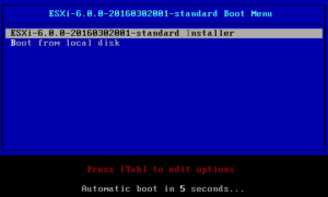 Interactive ESXi Server Installation from a USB Drive
