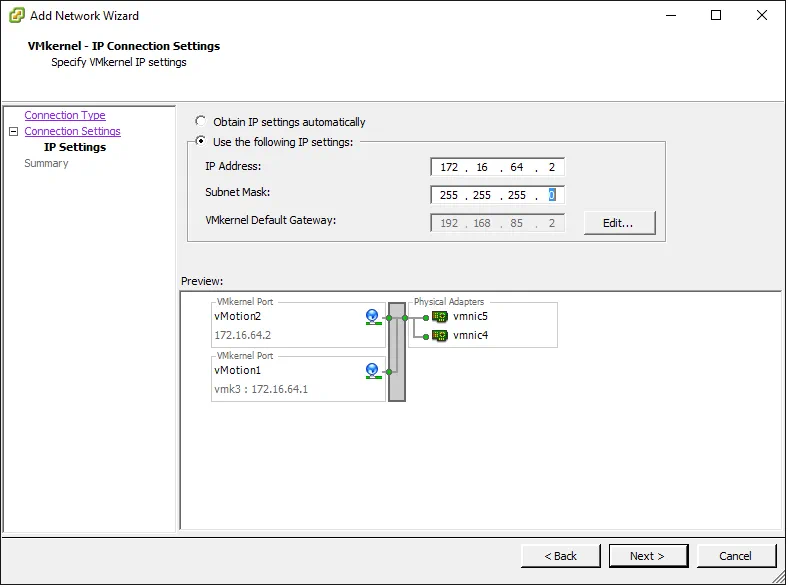How to Configure ESXi vMotion Network