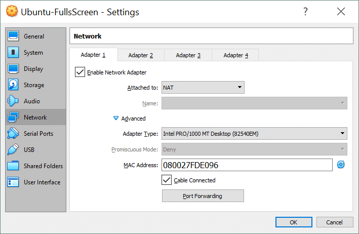 Virtualbox Network Cable Unplugged Rodensix