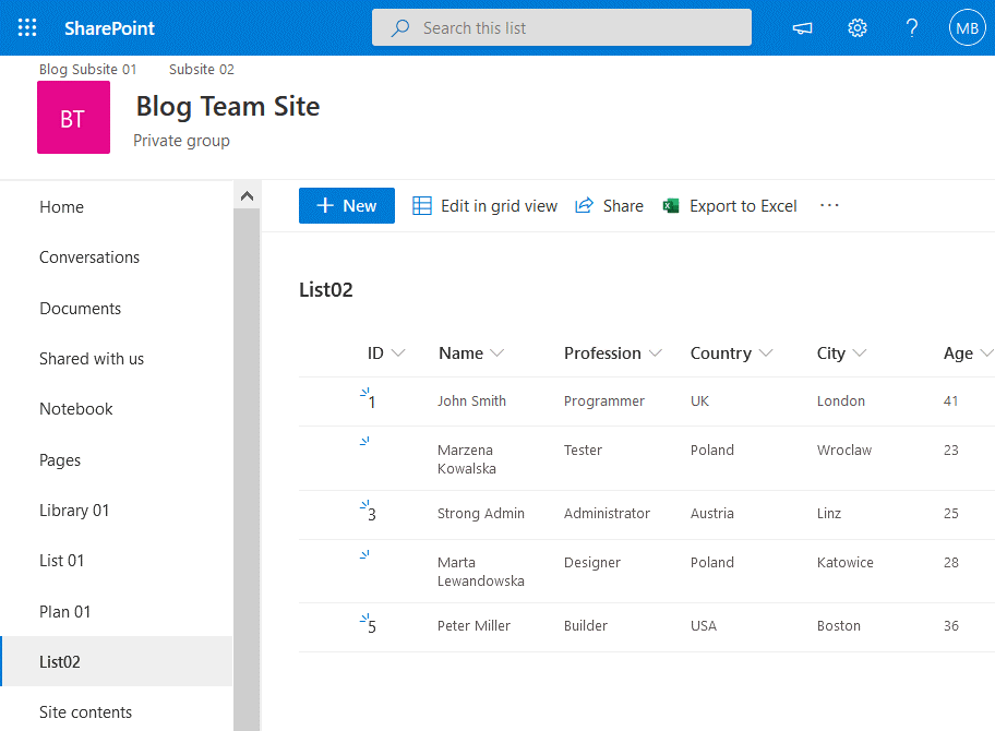 Importing And Exporting Data From SharePoint Online And Excel