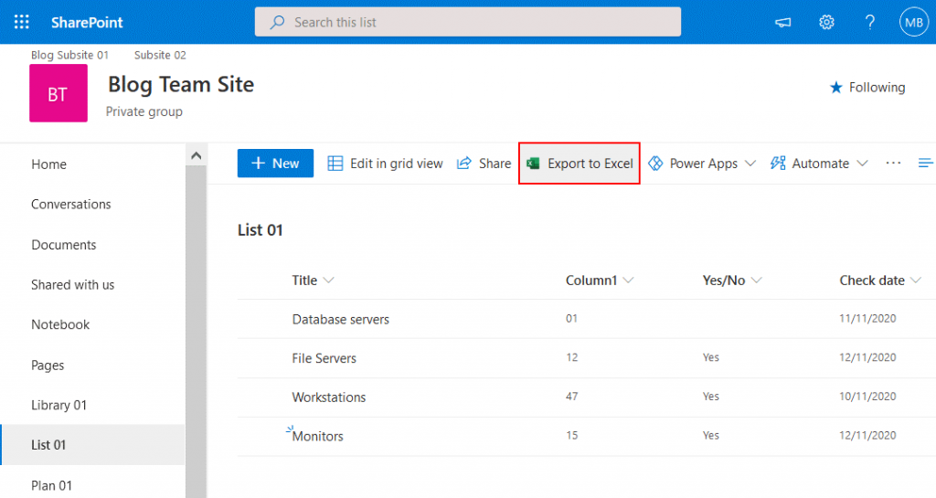 How To Export Sharepoint List Items To Excel Using Power Automate And 