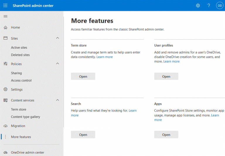 Using a SharePoint Admin Center for SharePoint Central Administration