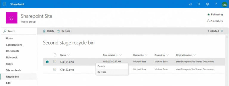 Microsoft Office 365 SharePoint Backup and Recovery
