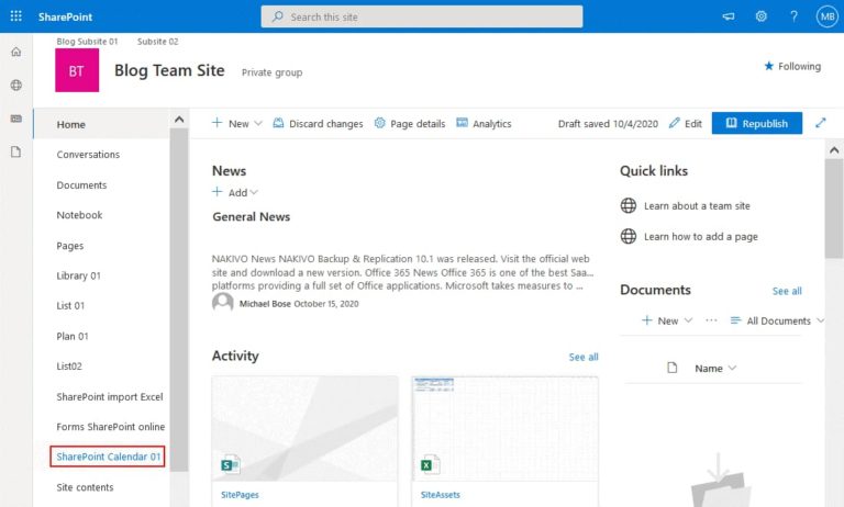 How to Use Сalendar in SharePoint & Outlook for Office 365