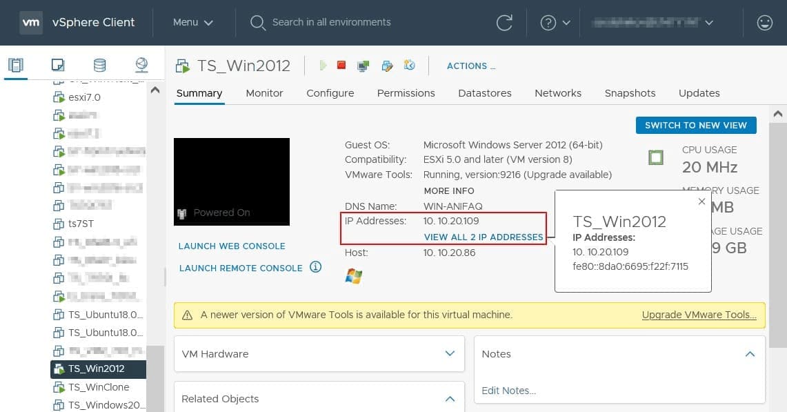 How To Identify A VMware VM Name By IP Or MAC Address