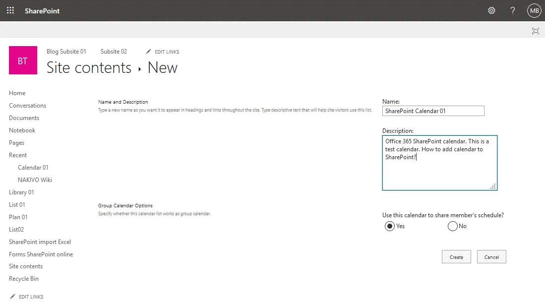 How to Use Сalendar in SharePoint & Outlook for Office 365