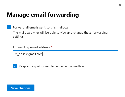 Moving an Office 365 Email to Another Email Address