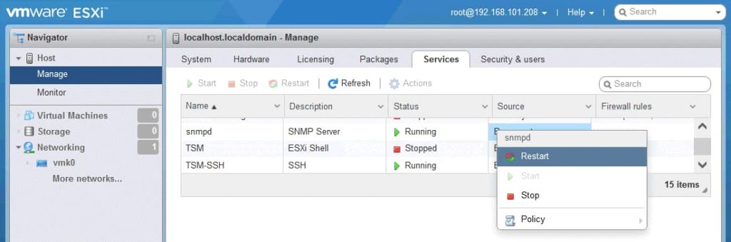 ESXi SNMP Configuration for ESXi Monitoring