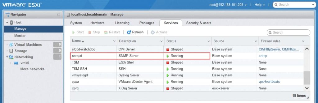ESXi SNMP Configuration for ESXi Monitoring