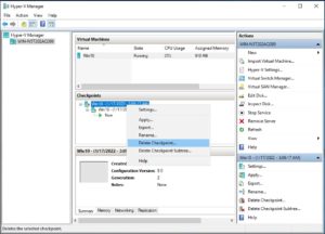 Delete Snapshots with Hyper-V Manager or PowerShell
