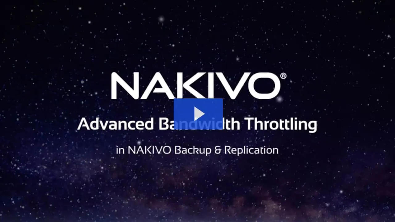 Bandwidth Throttling in NAKIVO Backup & Replication